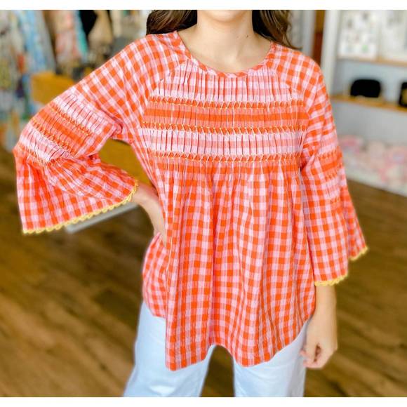 ivy jane | Tops | New Ivy Jane Checked And Tucked Top In Pink Plaid ...